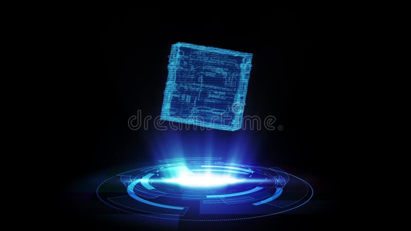 Seamless Loop Digital Technology Futuristic Circuit Box Chain Cube ...