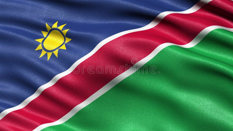 Flag of Namibia Realistic Waving on Green Screen. Seamless Loop ...