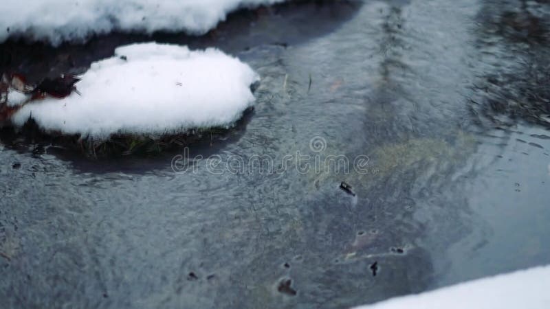 Flowing Water Stream in Winter Seamless Loop Stock Footage - Video of ...