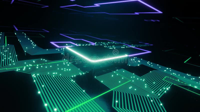 Seamless Loop Futuristic High-Tech Concept Visualization: Motherboard ... Seamless Loop Futuristic High-Tech Concept Visualization: Motherboard ...