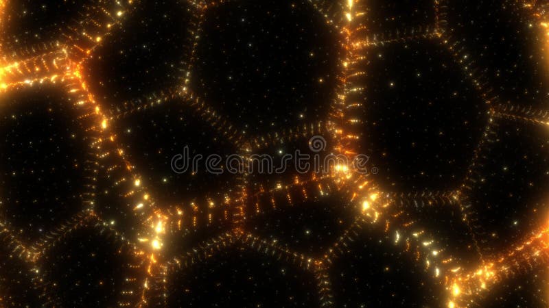 Seamless Loop of Glow Gold Hexagon Pattern Particles with Swirl ...
