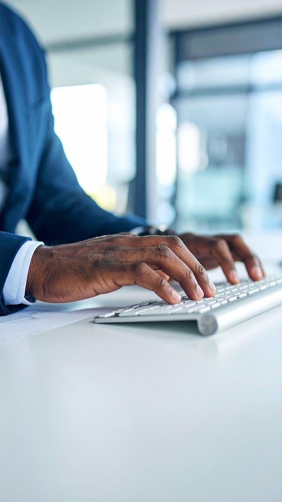 A Seamless Loop of Hands Typing Rapidly on a Keyboard, Conveying ...