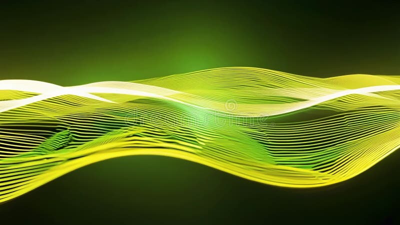 A Seamless Loop of Luminous Green and Yellow Lines Evoking a Sense of ...