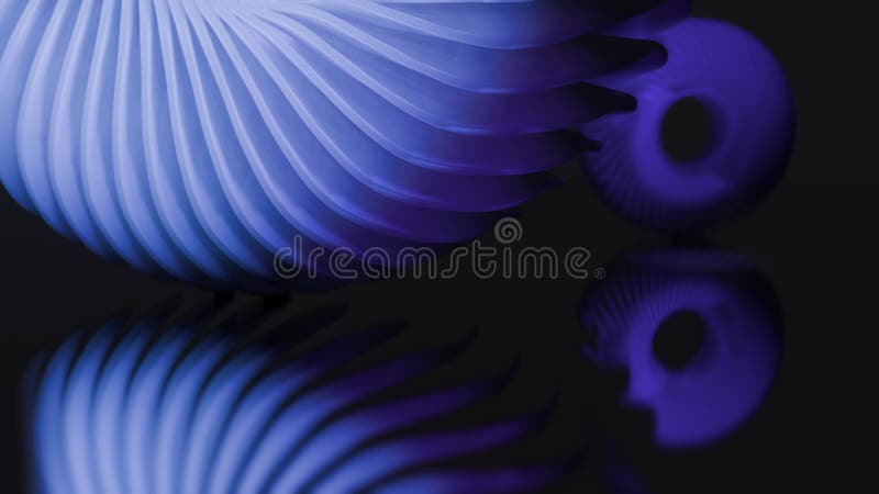 3d Animation Render of Abstract Ring Rotating. Smooth Hypnotic Pattern ...