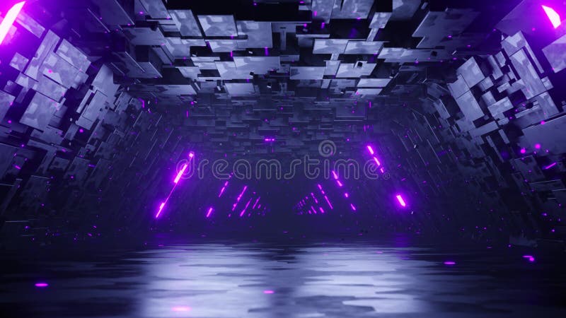 Seamless Loop Motion Graphic of Flying into Tech Tunnel Stock Video ...