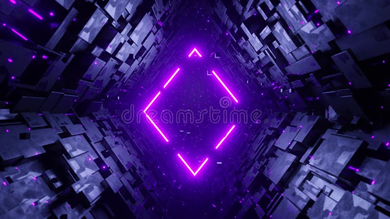 Seamless Loop Motion Graphic of Flying into Triangle Tech Tunnel Stock Footage - Video of ...