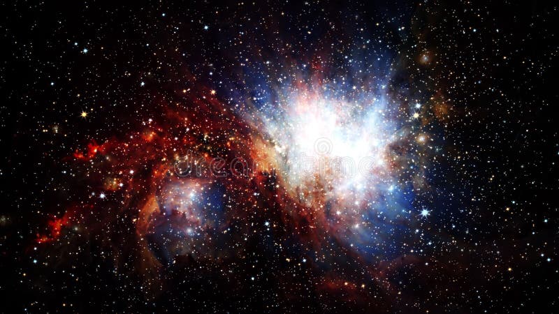 Seamless Loop Space Flight into Orion Nebula Diffuse Nebula Situated in ...