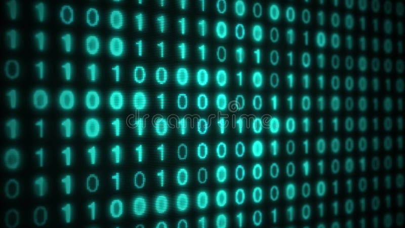 Seamless Loop Of Teal Digital Binary Data Generated On A Computer Screen Binary Code Looped