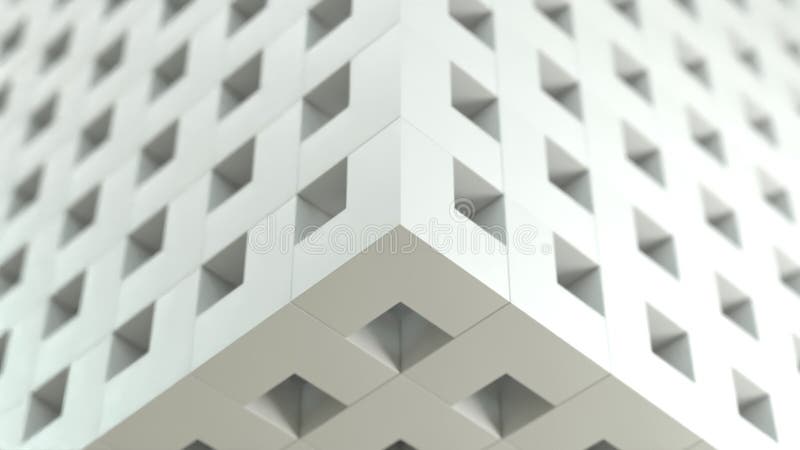 Seamless Loop White Mesh Box Resizing Enlarge and Retract with Depth of ...