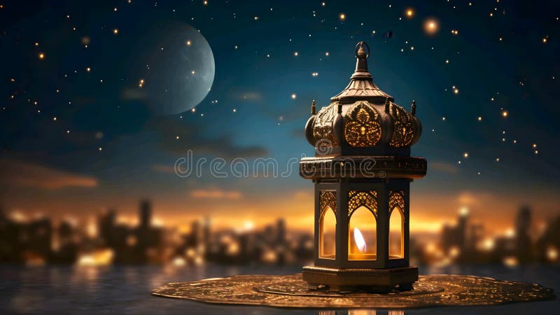 Seamless Looping Animation of Arabic Lantern Lights Background with ...