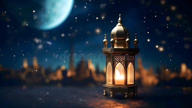 Seamless Looping Animation of Arabic Lantern Lights Background with ...
