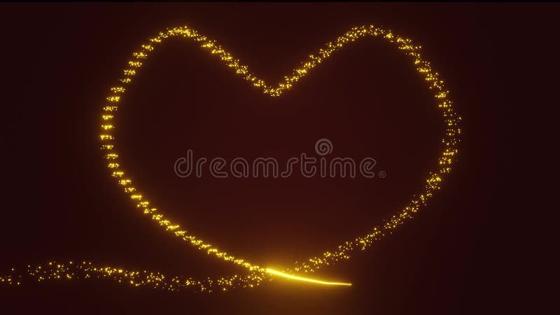 Seamless Looping Animation of Lights Drawing Heart Shape and Flying ...