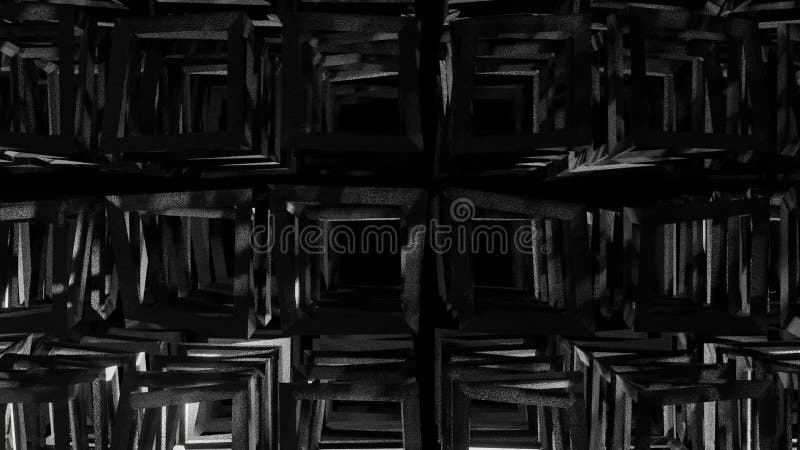 Seamless Looping 3d Illustration Animated Box Tunnel. Wall of ...