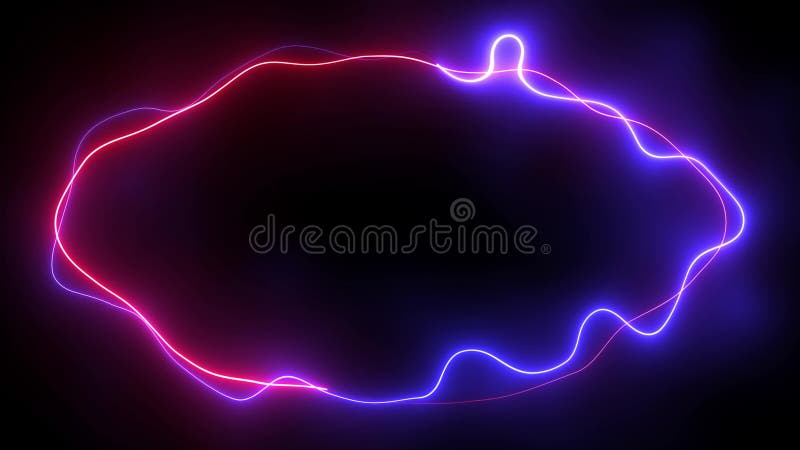 Seamless Looping Lightning Neon Energy Frame Stock Footage - Video of ...