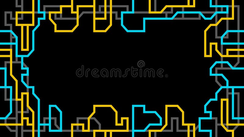 Seamless Looping Tech Circuit Maze Background with Copy Space. Stock ...