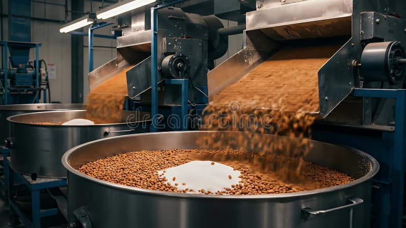 Industrial Caramel Nut Production Seamless Loop Featuring Automated ...