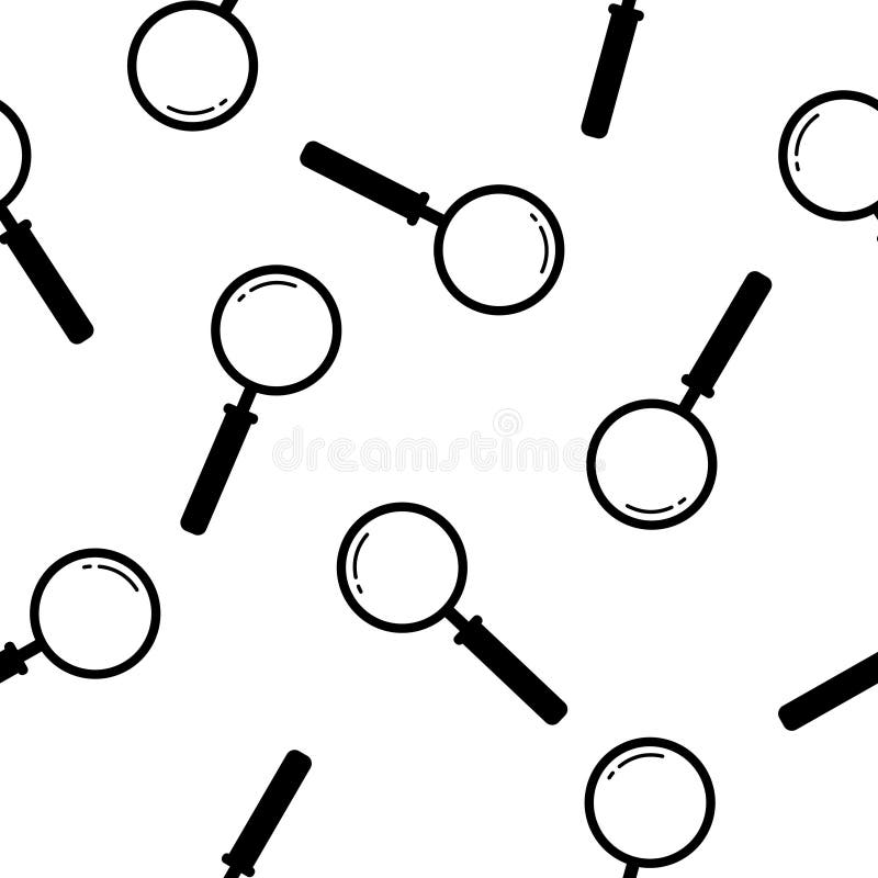 Seamless Loupe Pattern. Magnifier Glass. Research Background Stock ...