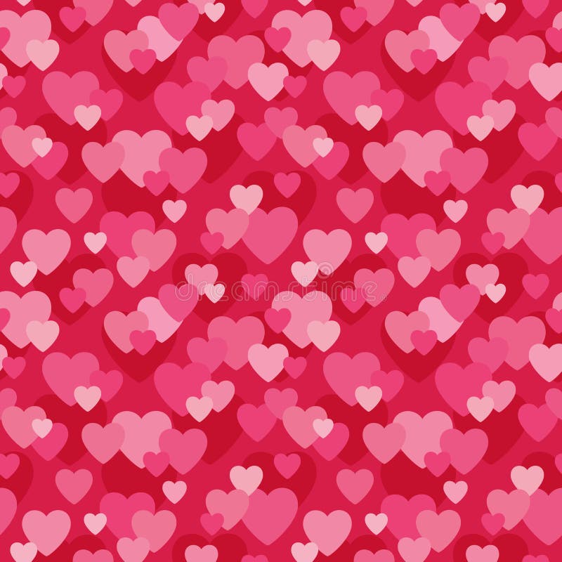 Seamless Love Hearts Background In Pink And Red Stock Vector