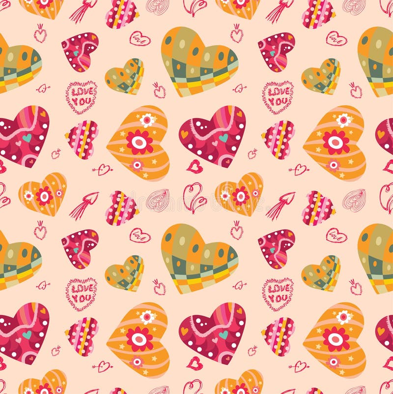 Seamless love pattern stock vector. Illustration of quick - 16420111