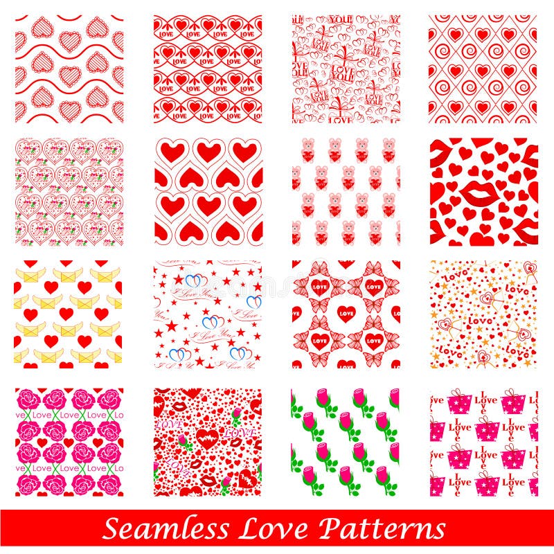 Seamless Love Pattern Background Stock Illustration - Illustration of ...