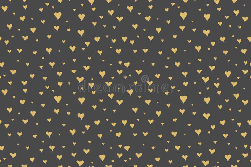 Seamless Love, Valentine`s Day Pattern with Golden Tiny Hearts Stock ...