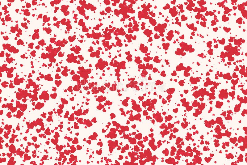Seamless Love, Valentine`s Day Pattern with Scattered Tiny Hearts Stock ...
