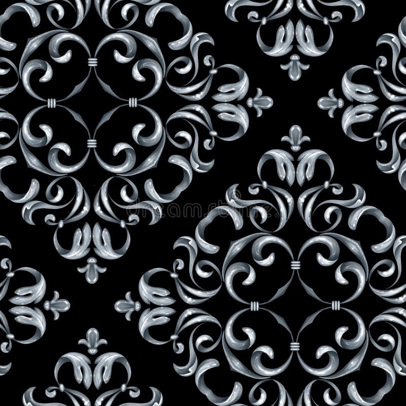 Seamless Luxury Baroque Pattern Stock Illustration - Illustration of ...