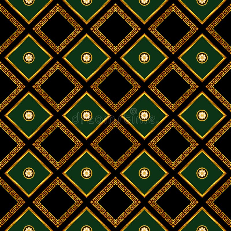 Seamless Luxury Diagonal Pattern with Golden Antique Decorative Motifs ...