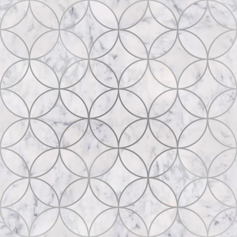 Seamless Luxury White Marble Stone Texture, Circle Geometric Pattern ...