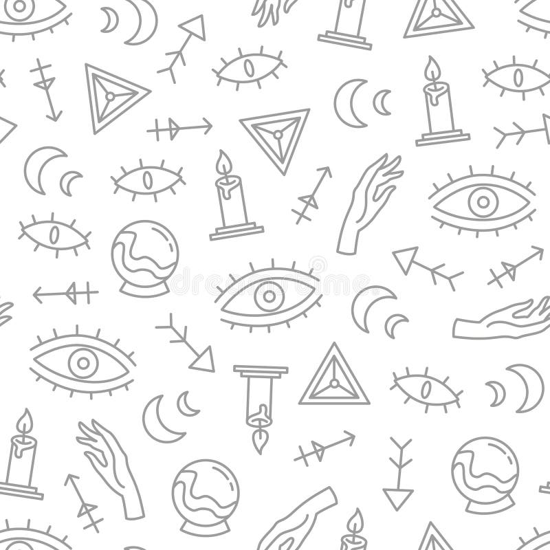 Seamless Magic Pattern. Magic Snitch, Flying Broom and Boiling Potion ...