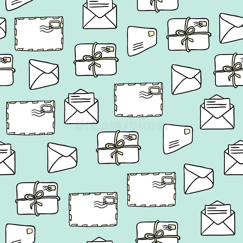 Seamless mail pattern. stock vector. Illustration of business - 69774584