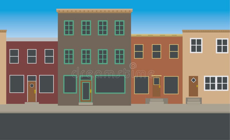 Small Town Main Street Stock Illustrations – 174 Small Town Main Street ...