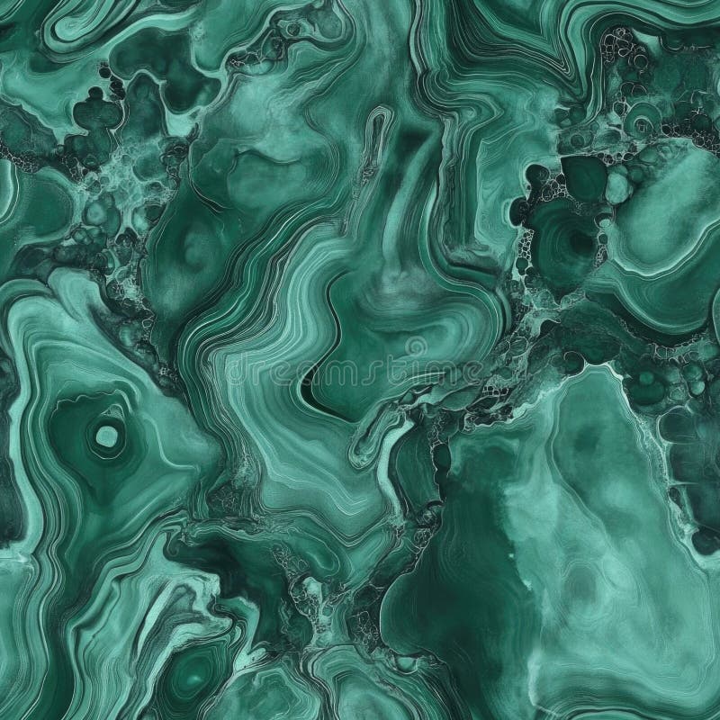 Seamless Malachite Texture with Concentric Circles, Deep Green Tones ...