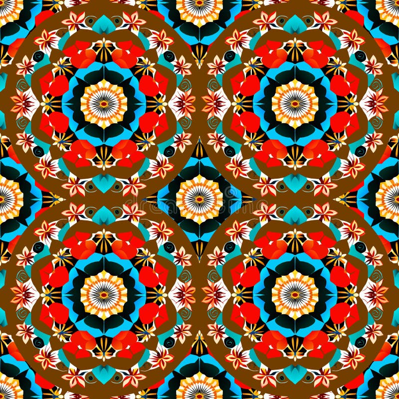 Seamless Mandala pattern. stock illustration. Illustration of graphic ...