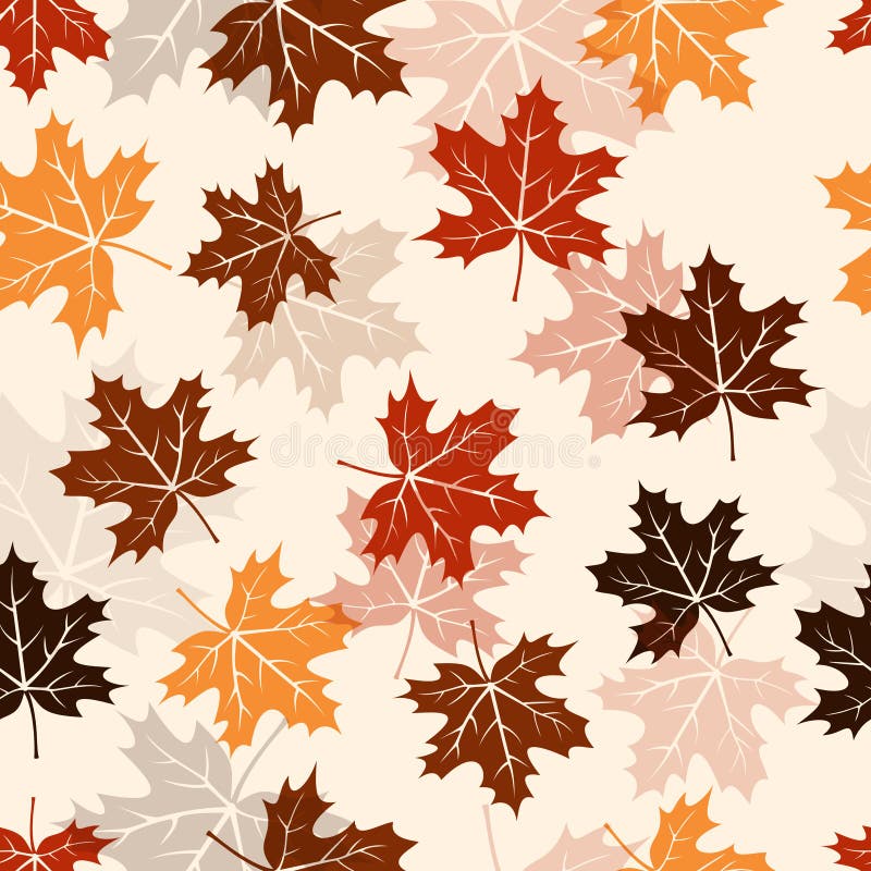 Seamless Maple Leaves Pattern Stock Vector - Illustration of repeat ...