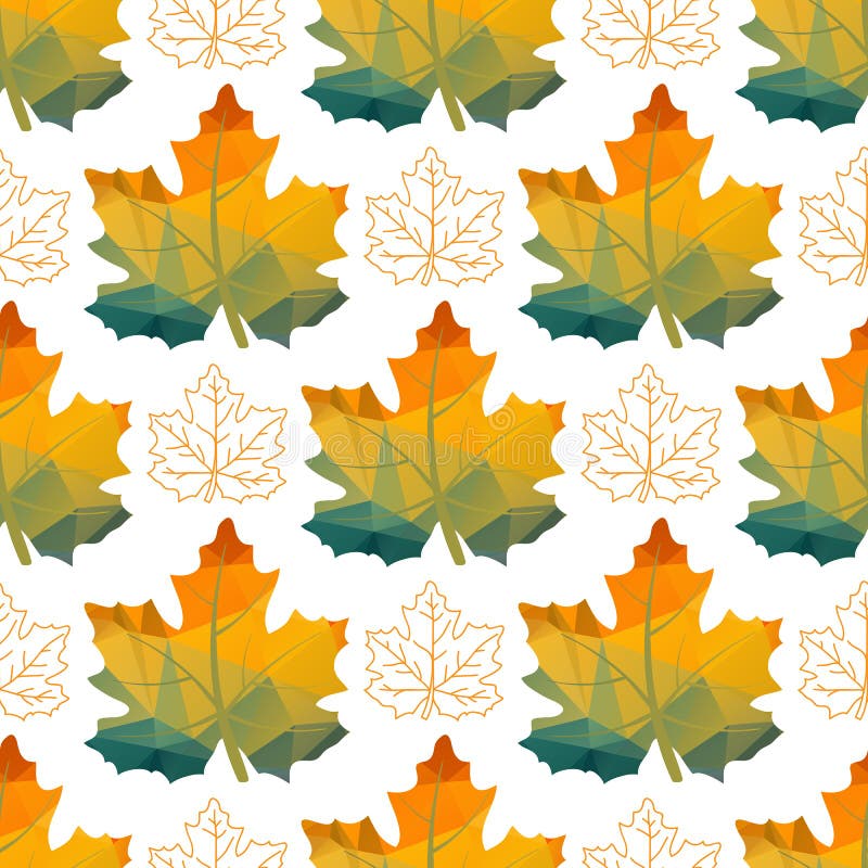 Seamless Maple Leaves Pattern Stock Vector - Illustration of orange ...
