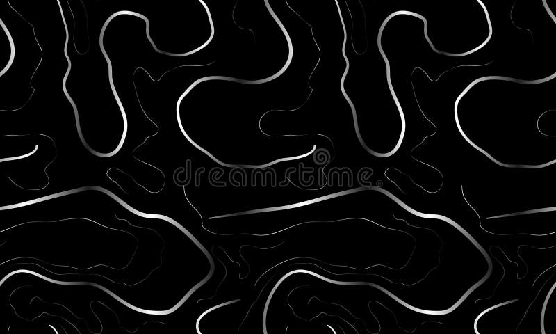 Seamless Marble Abstract Shiny Silver Lines Pattern Black Background ...