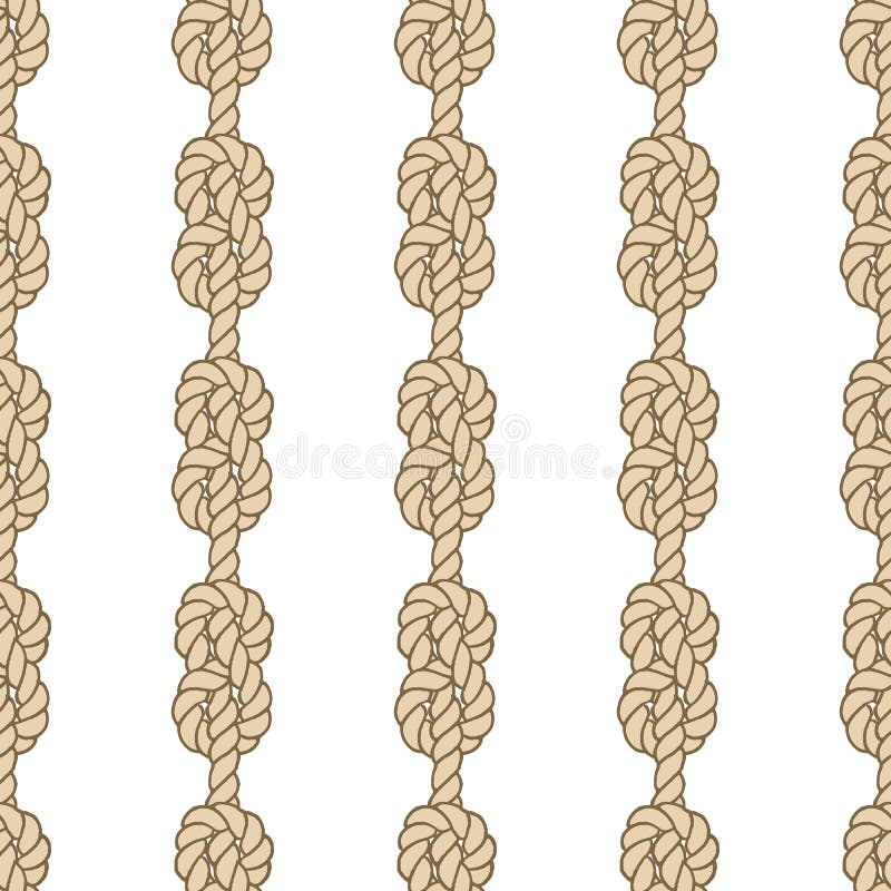 Seamless Marine Rope Pattern, Vector Figure 8 Knot Stock Vector ...
