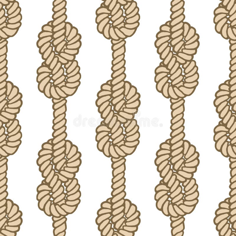 Seamless Marine Rope Pattern, Vector Figure 8 Knot Stock Vector ...