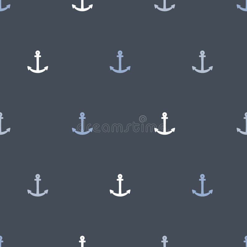 Seamless Maritime Pattern with Anchor Stock Vector - Illustration of ...