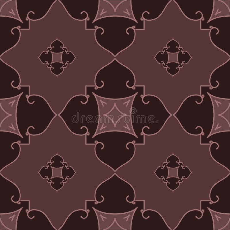 Seamless Maroon Background of Big and Small Floral Diamonds Stock ...