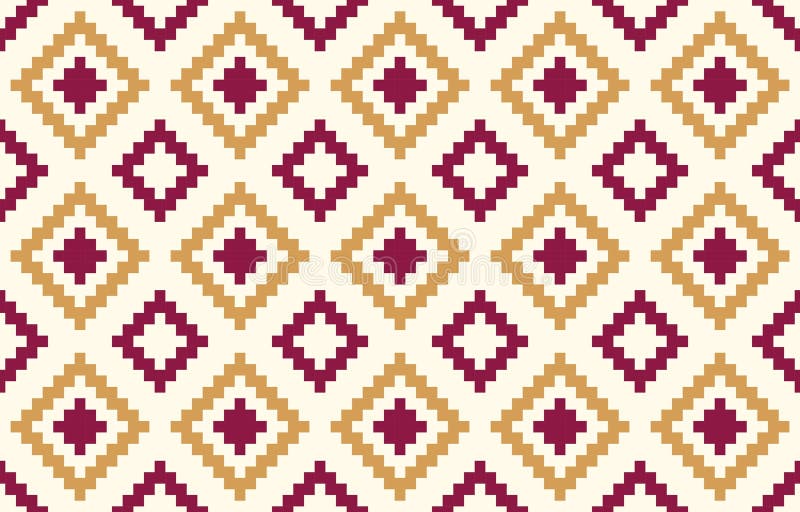 Seamless Maroon Gold Pixelated Diamond Pattern Design Textile Fabric ...