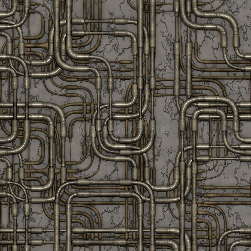 Seamless Maze of Plumbing Pipes. Stock Illustration - Illustration of ...