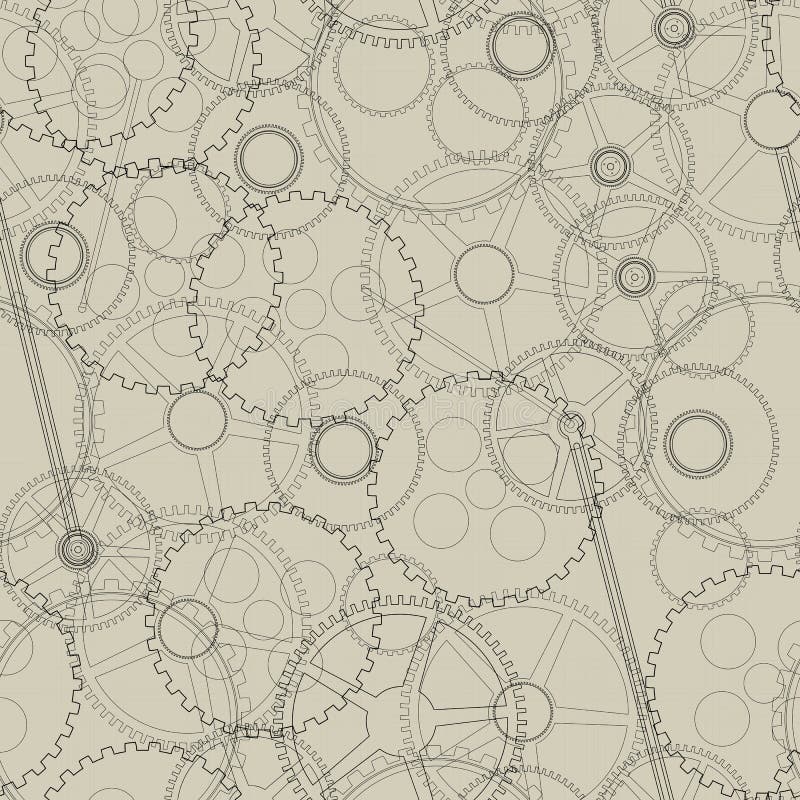 Seamless mechanical gear stock vector. Illustration of frame - 35886382