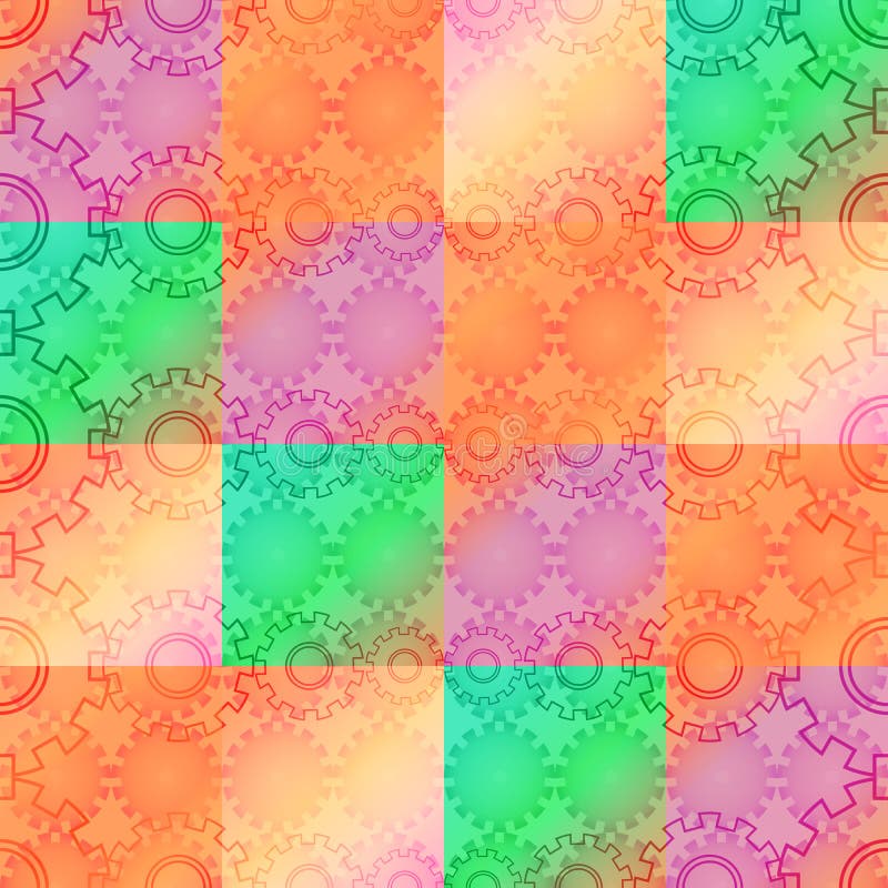 Seamless Mechanics Colorful Background Stock Vector - Illustration of ...