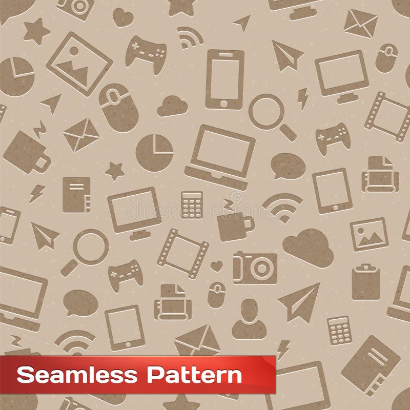 Seamless Media Pattern stock vector. Illustration of display - 30456576