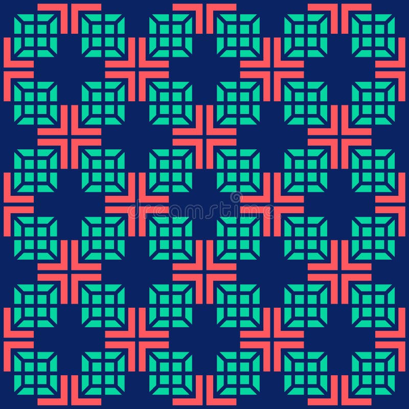 Seamless Medical Abstract Pattern with Crosses and Square on Blue ...