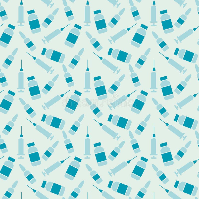 Seamless Medical Pattern. Patterns for Packaging. Syringes, Vaccine ...