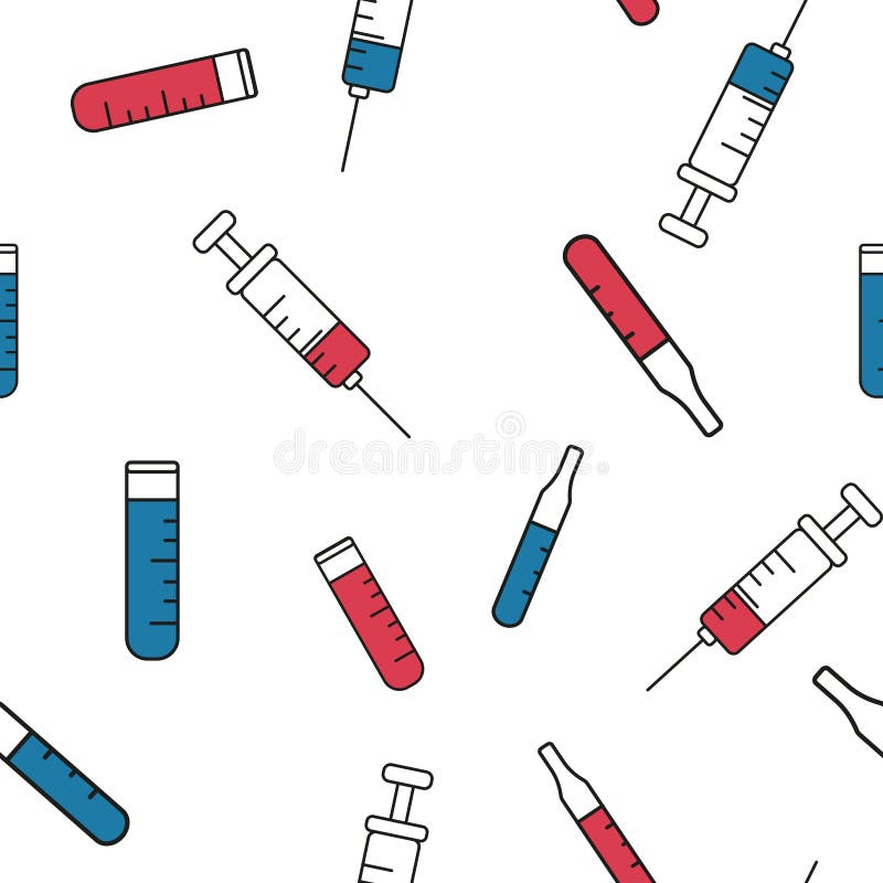 Seamless Medical Pattern about Vaccination, Vector Illustration. Stock ...