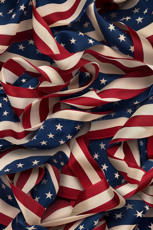 Seamless Memorial Day Design Featuring American Flags and Remembrance ...